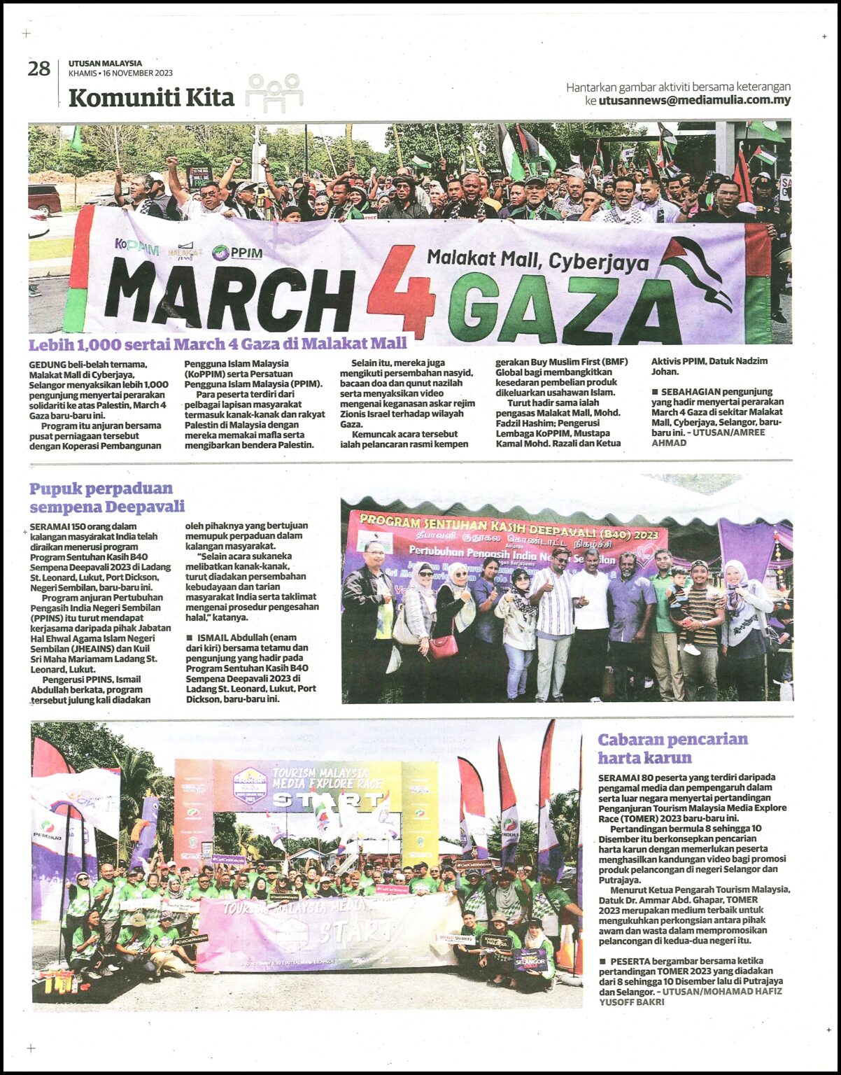 LEBIH 1,000 SERTAI MARCH 4 GAZA DI MALAKAT MALL – UTUSAN MALAYSIA – 16 ...